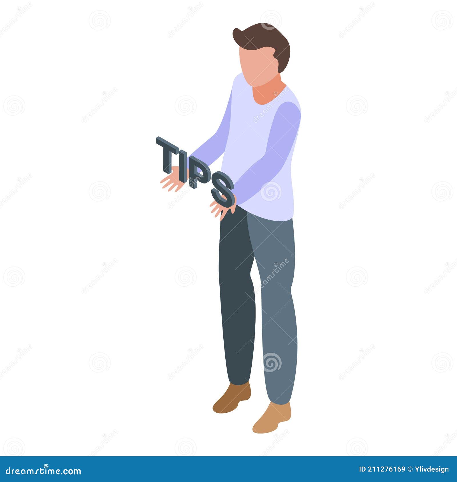 Man Tips Icon, Isometric Style Stock Vector - Illustration of solution ...