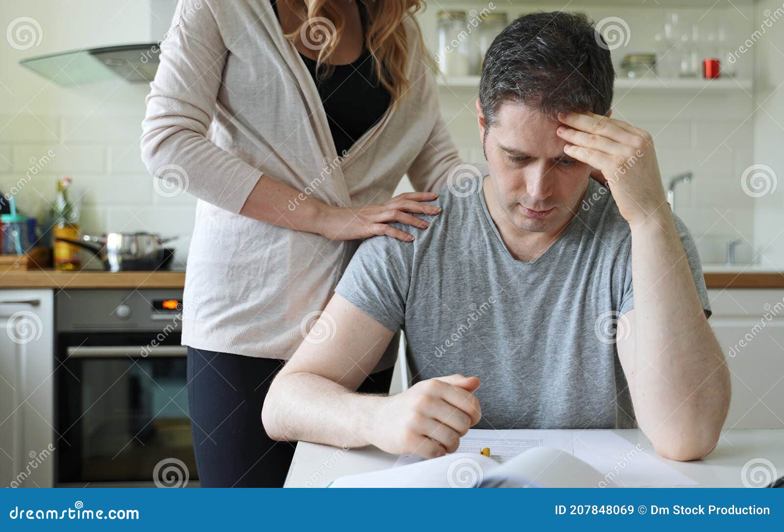 Man Tired of Self-isolation Works at Home. Stock Image - Image of ...