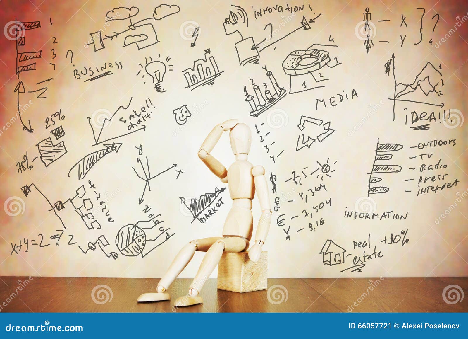 Man is Tired because of Too Much Data Stock Image - Image of draw ...