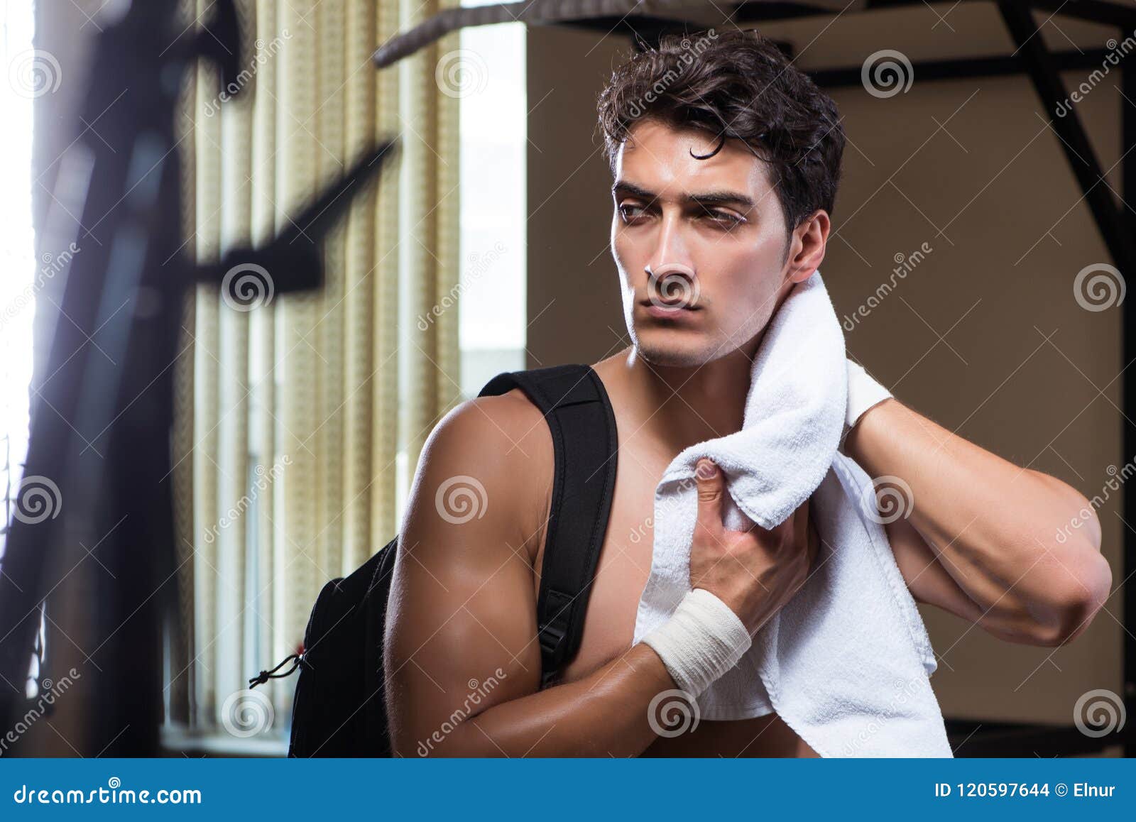The Man Tired after Workout in Sports Gym Stock Photo - Image of ripped ...