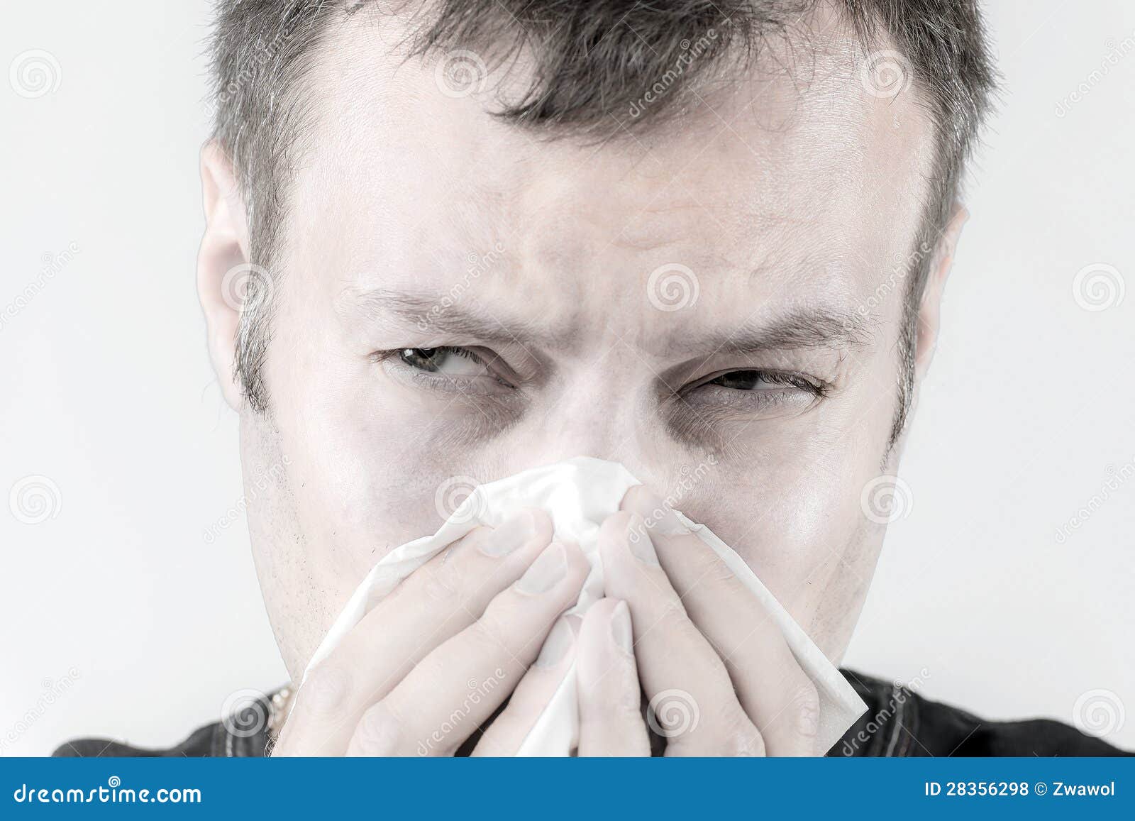 Man with tissue stock photo. Image of infection, male - 28356298