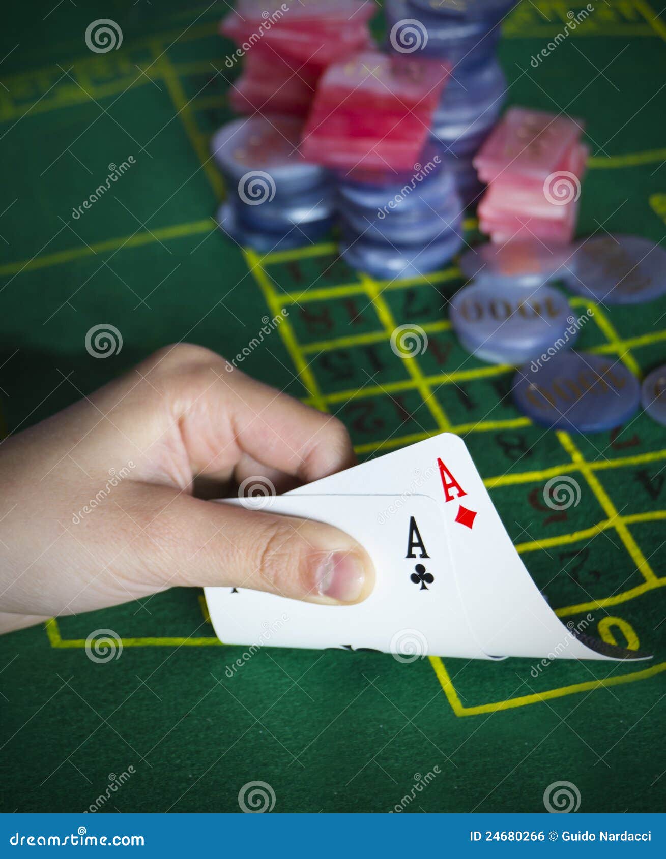 Man to look at two cards stock photo. Image of hand, floor - 24680266