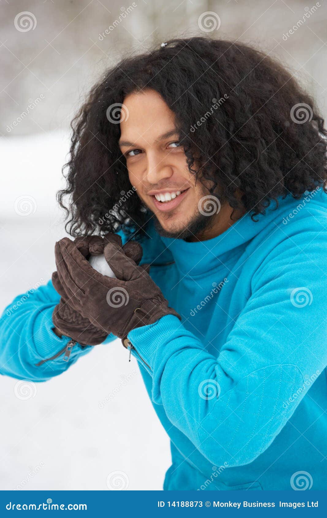 Man about To Throw Snowball Stock Image - Image of gloves, countryside ...