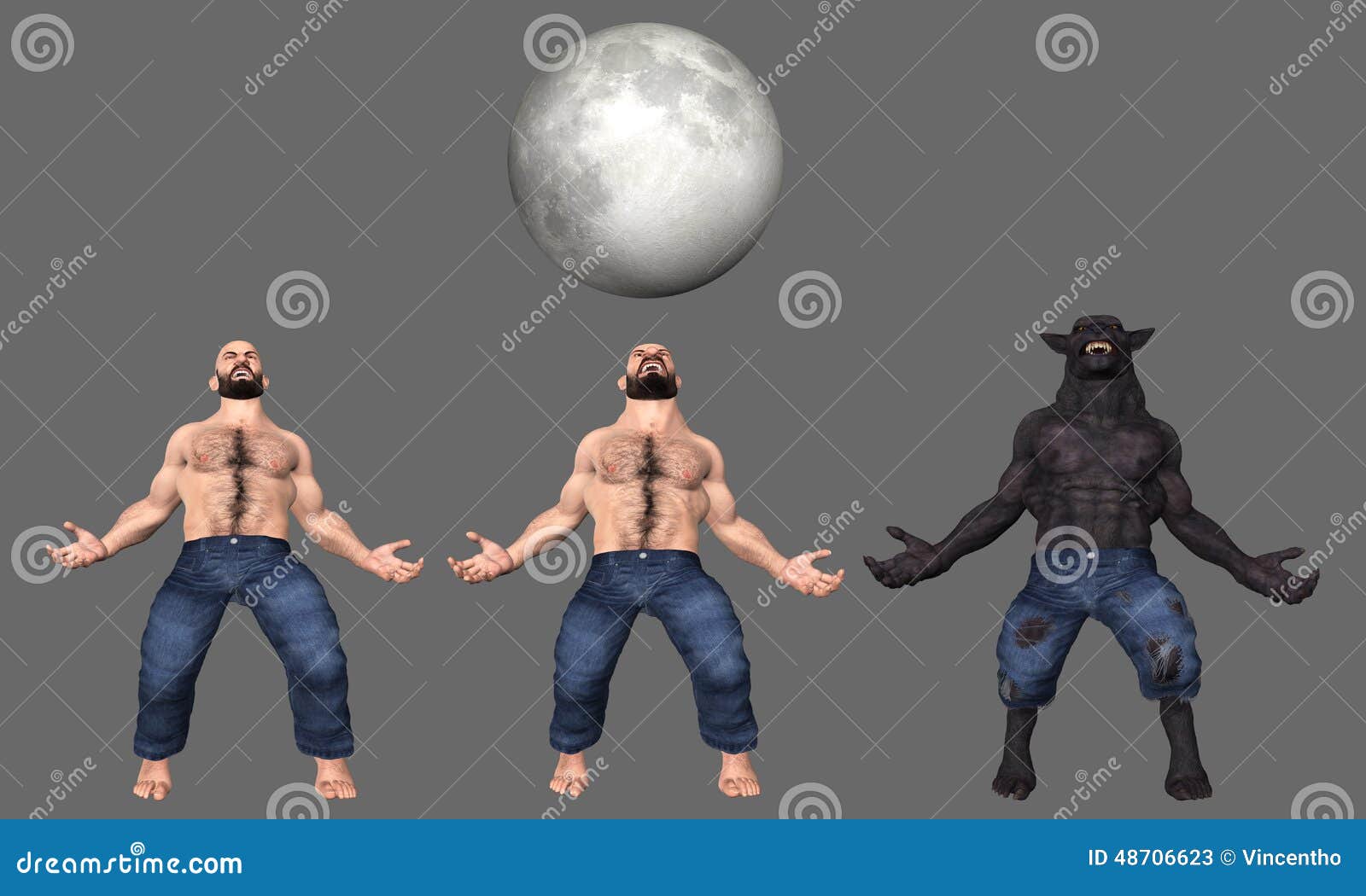 Man Transforming Into Werewolf Big Full Moon Illustration Royalty-Free ... Man Transforming Into Werewolf Big Full Moon Illustration Royalty-Free ...