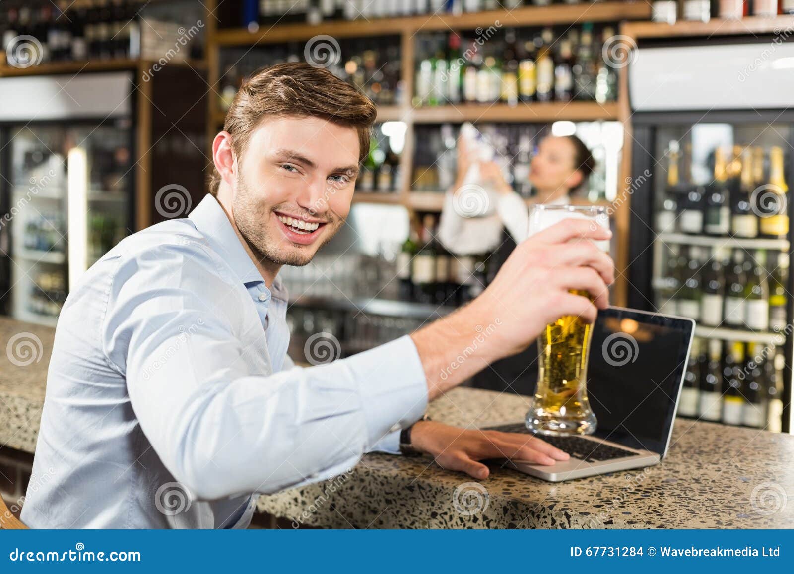 Man toasting a beer stock photo. Image of caucasian, metallic - 67731284