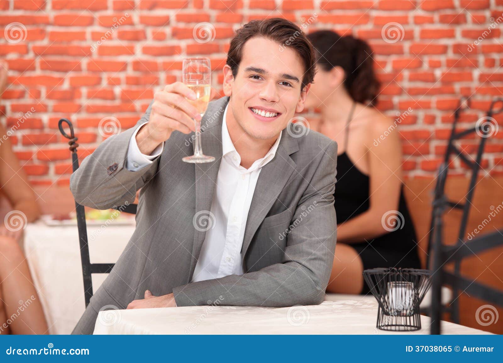 Man toasting with glass stock image. Image of hair, formulate - 37038065