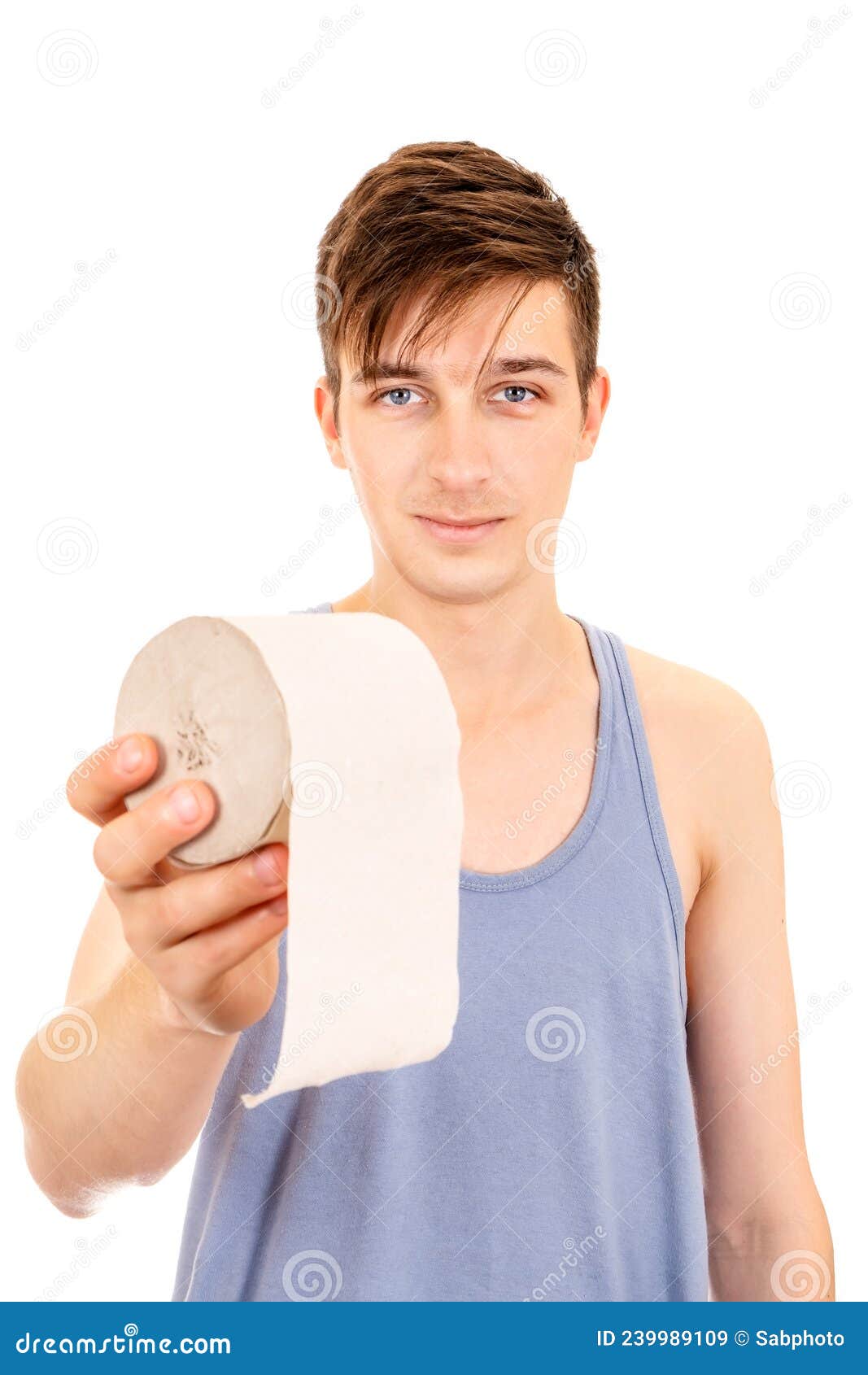 Man with a Toilet Paper stock image. Image of teen, human - 239989109