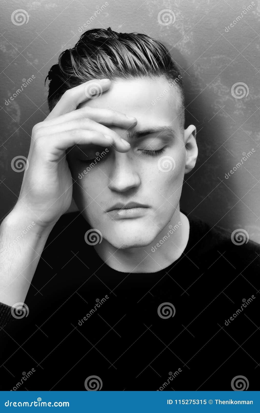 Man with too many problems stock image. Image of people - 115275315