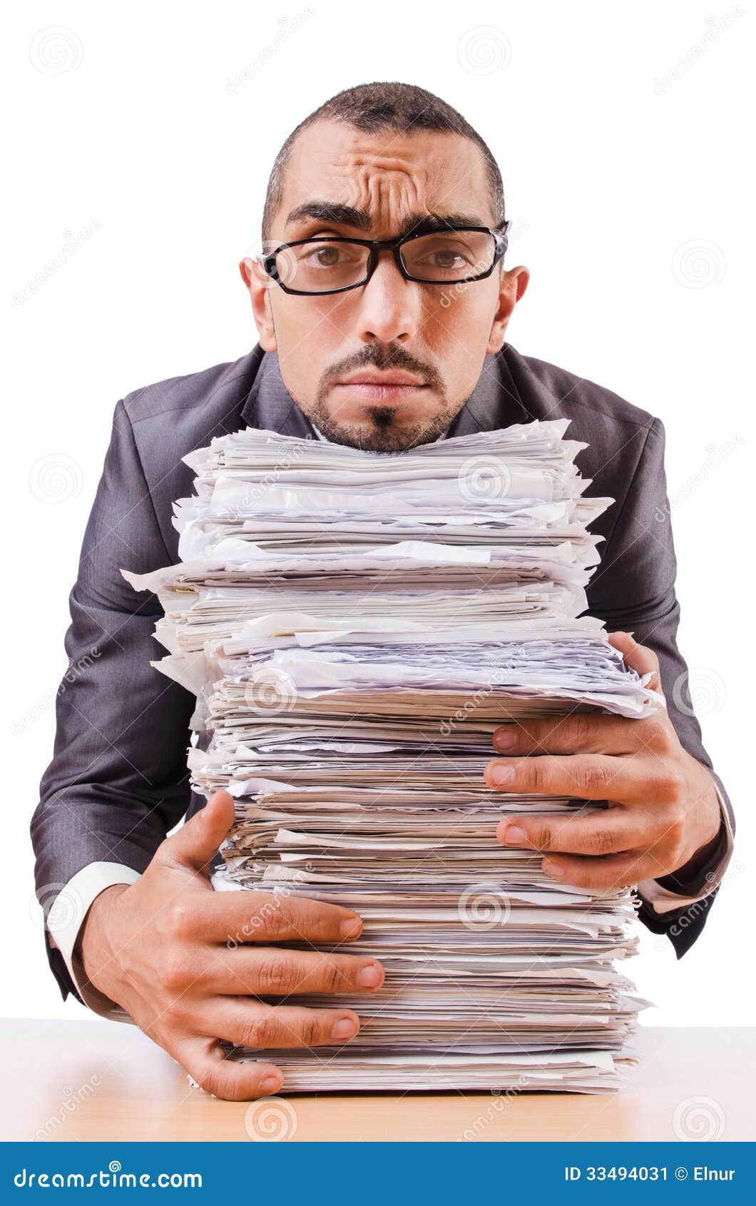 Man with too much work stock image. Image of businessman - 33494031