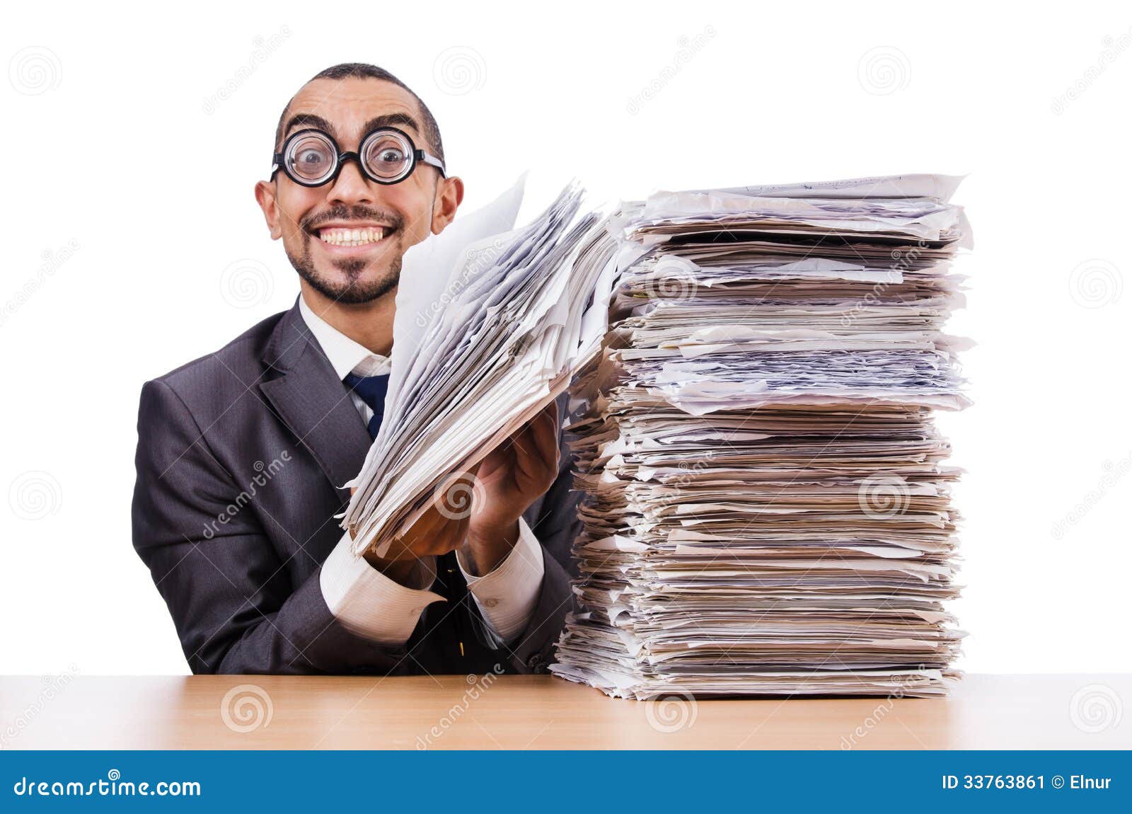 Man with too much stock image. Image of executive, files - 33763861