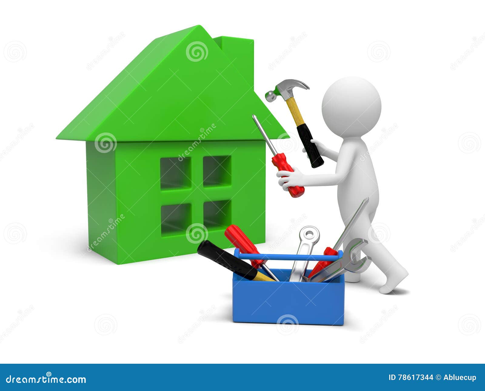 Man with tool stock illustration. Illustration of idea - 78617344
