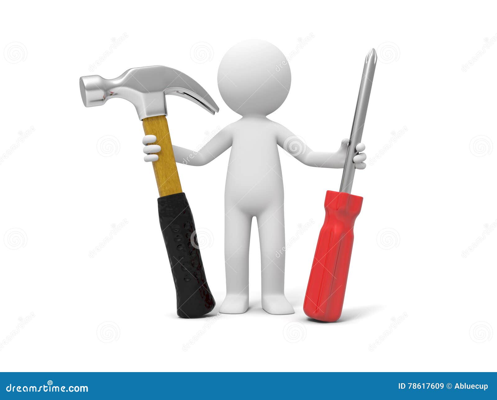 Man with tool stock illustration. Illustration of profession - 78617609