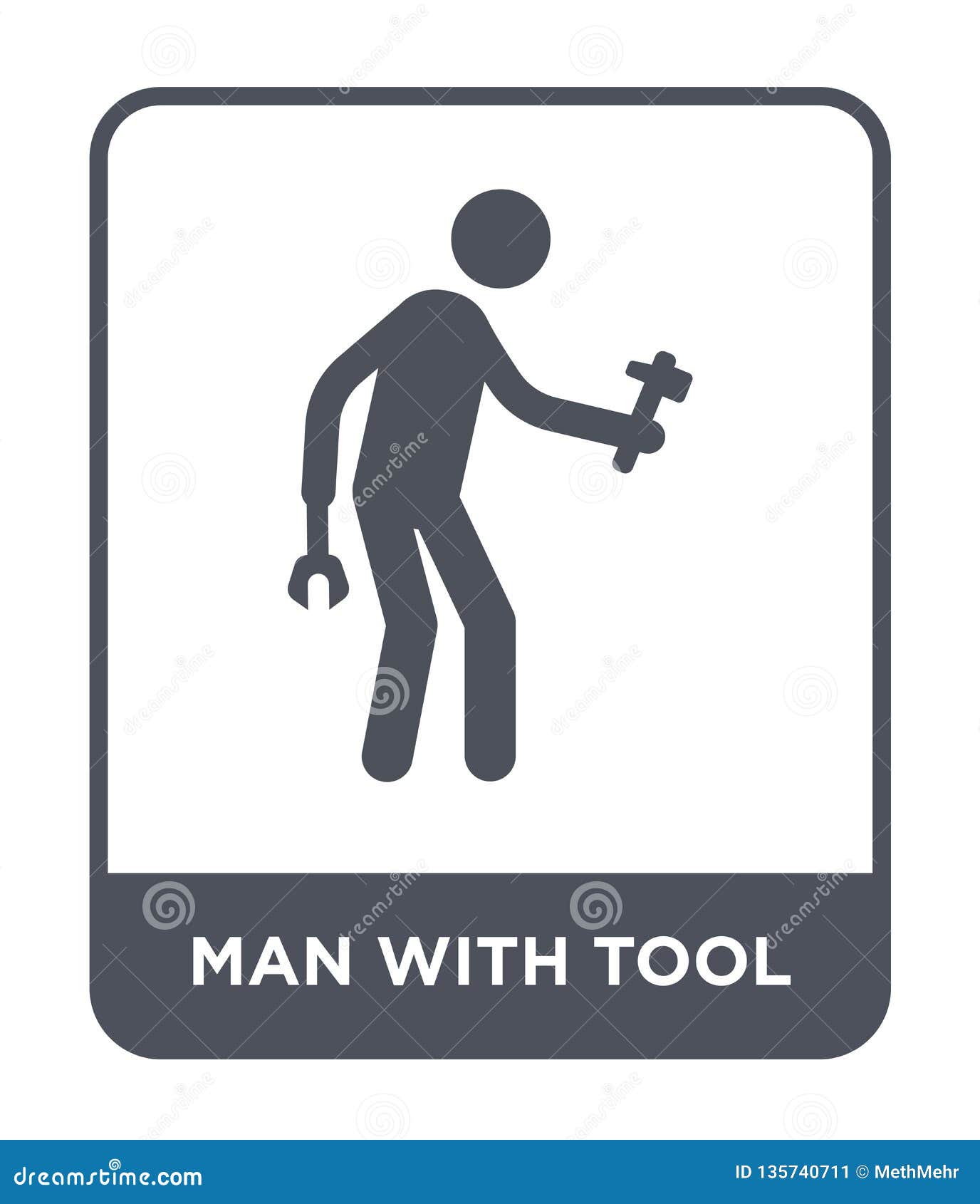 Man with Tool Icon in Trendy Design Style. Man with Tool Icon Isolated ...