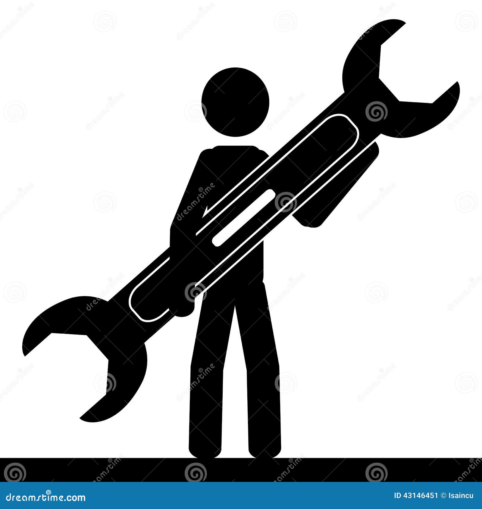 Man with tool stock vector. Illustration of handyman - 43146451