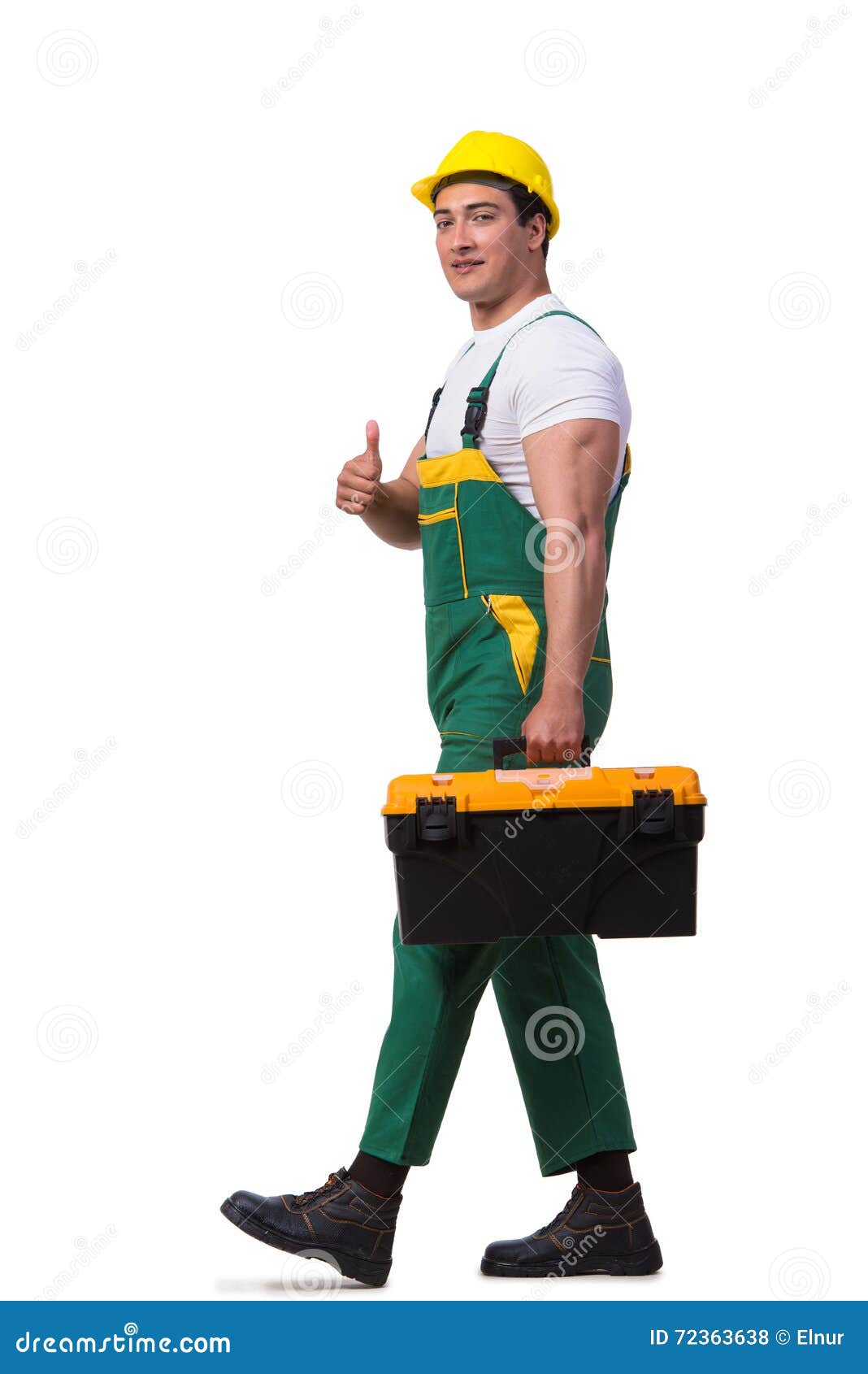 The Man with Toolbox Isolated on the White Background Stock Photo ...