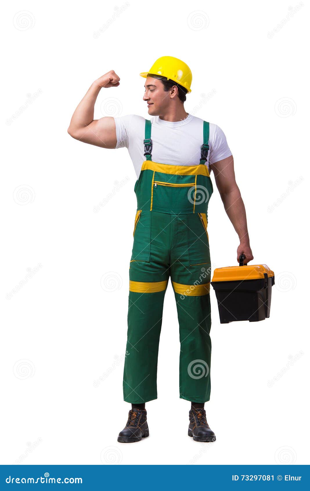 The Man with Toolbox Isolated on the White Background Stock Image ...