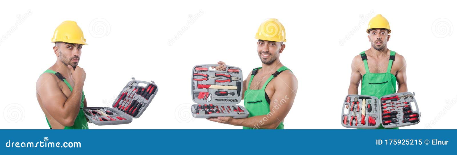 Man with Toolkit Isolated on the White Stock Image - Image of ...