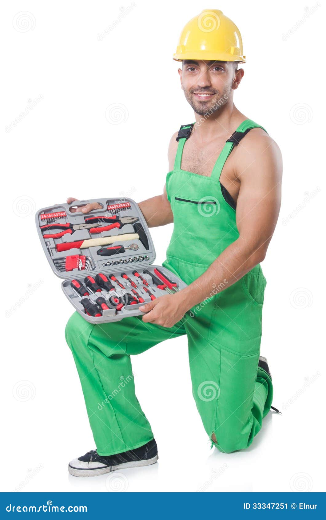 Man with toolkit stock image. Image of handsome, mechanic - 33347251