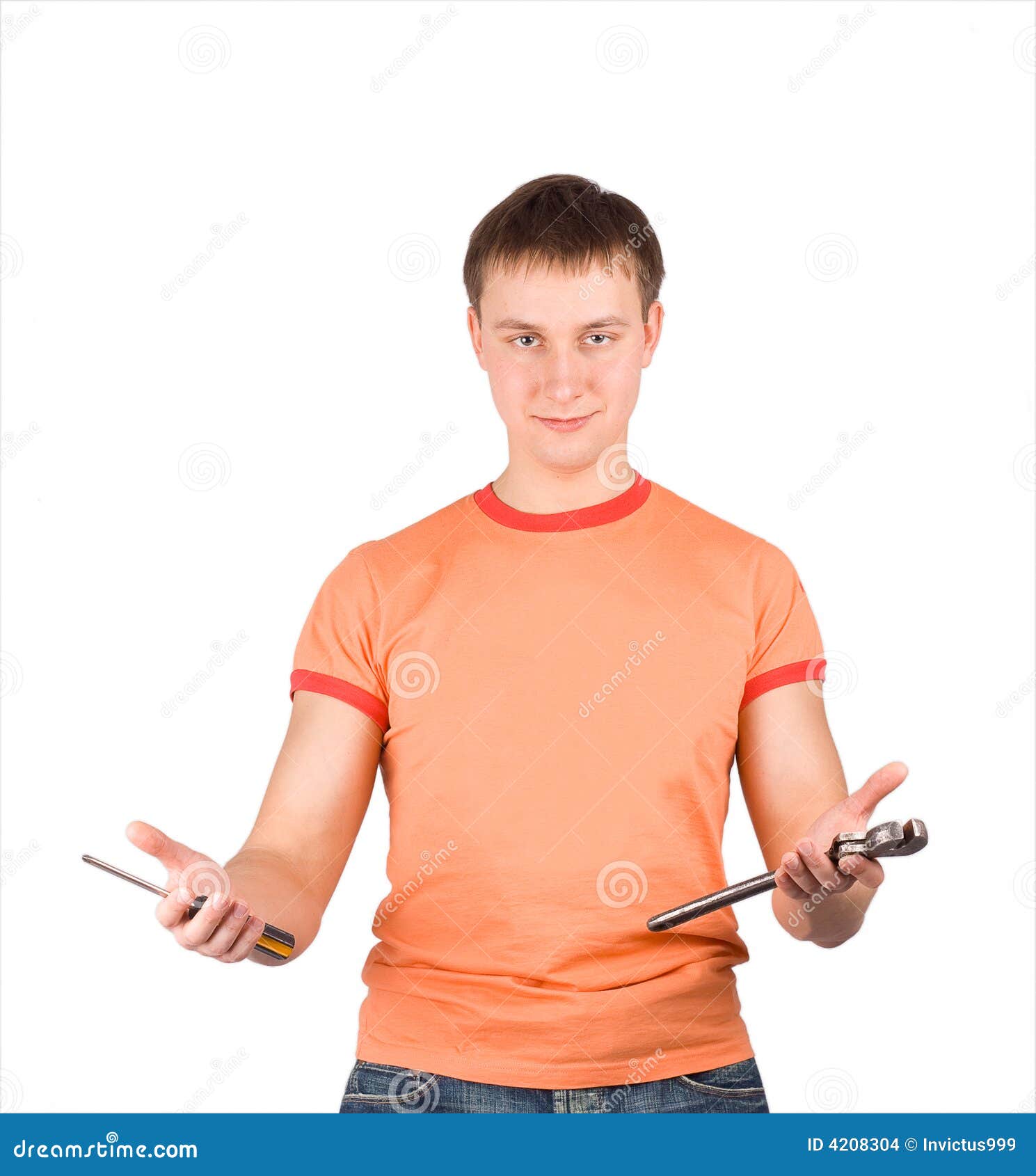 Man with tools stock photo. Image of cultivate, eyes, male - 4208304