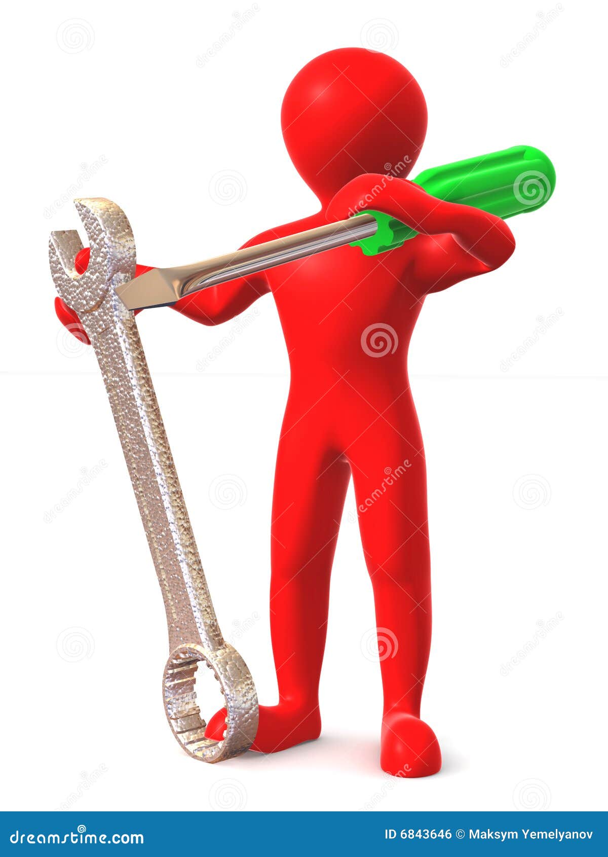 Man with tools stock illustration. Illustration of business - 6843646