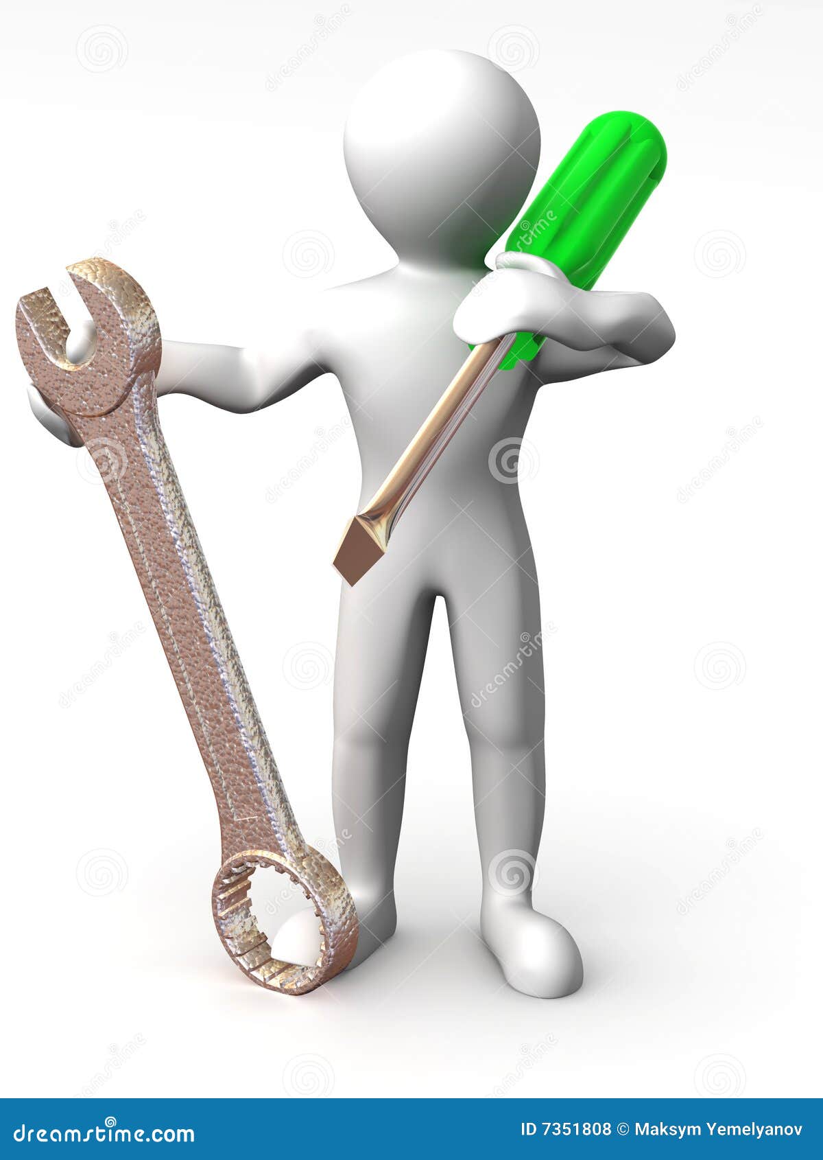 Man with Tools. Maintenance Stock Illustration - Illustration of person ...
