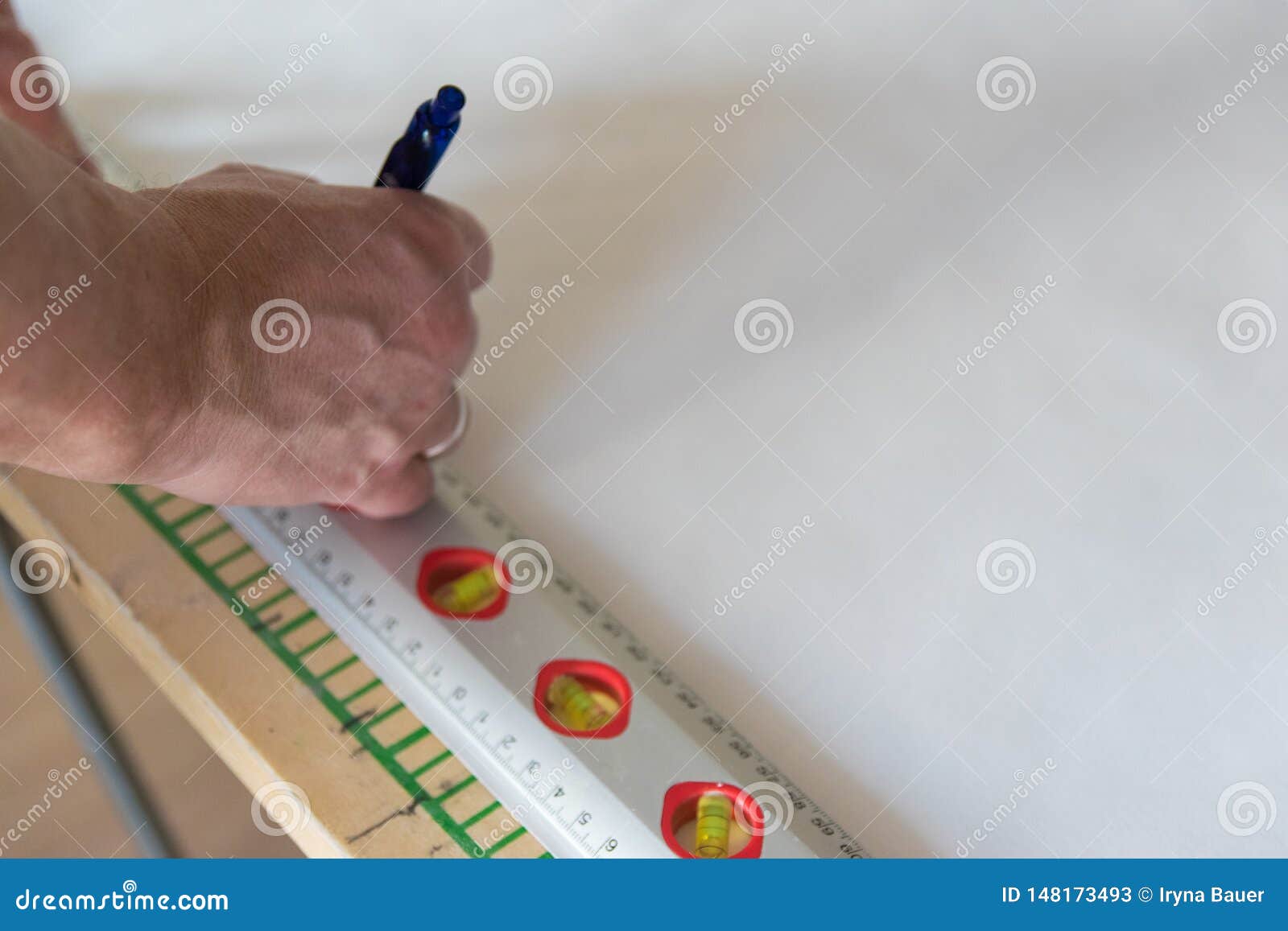 Man with Tools for Renovation in the Room Stock Image - Image of ...