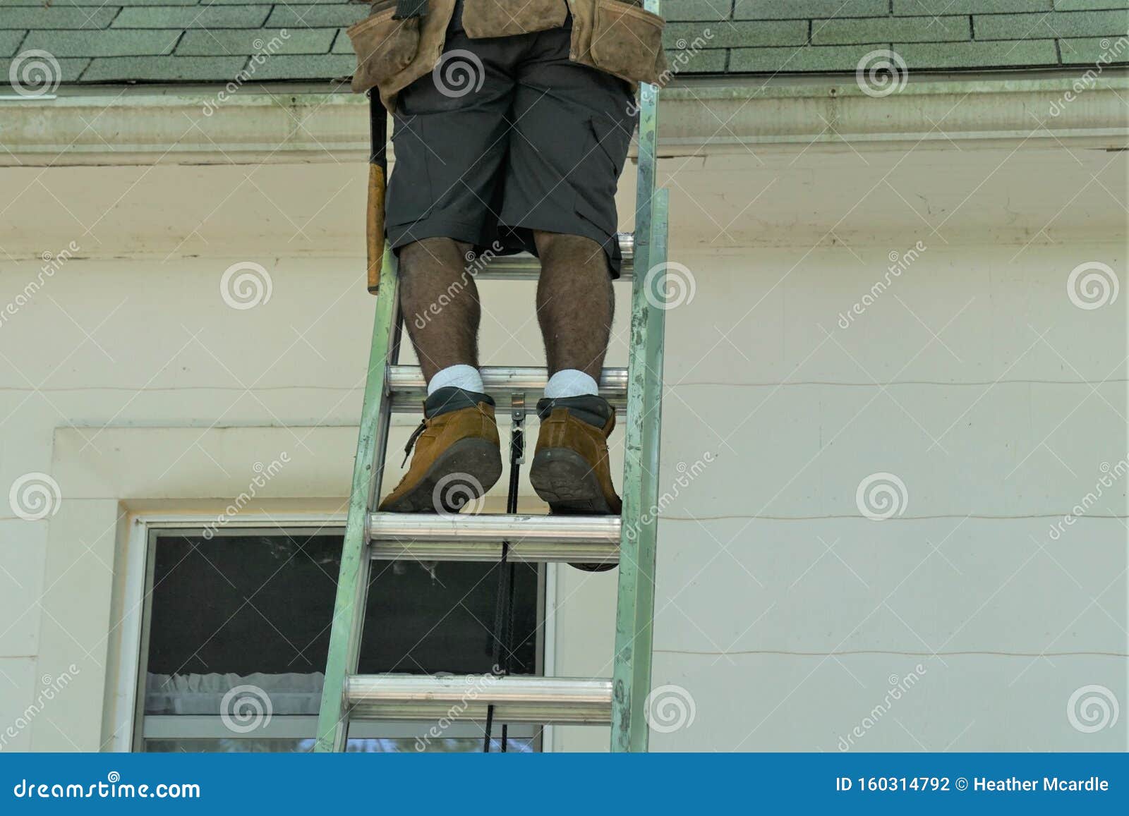 Ladder Against House Gutters Stock Photos - Free & Royalty-Free Stock ...