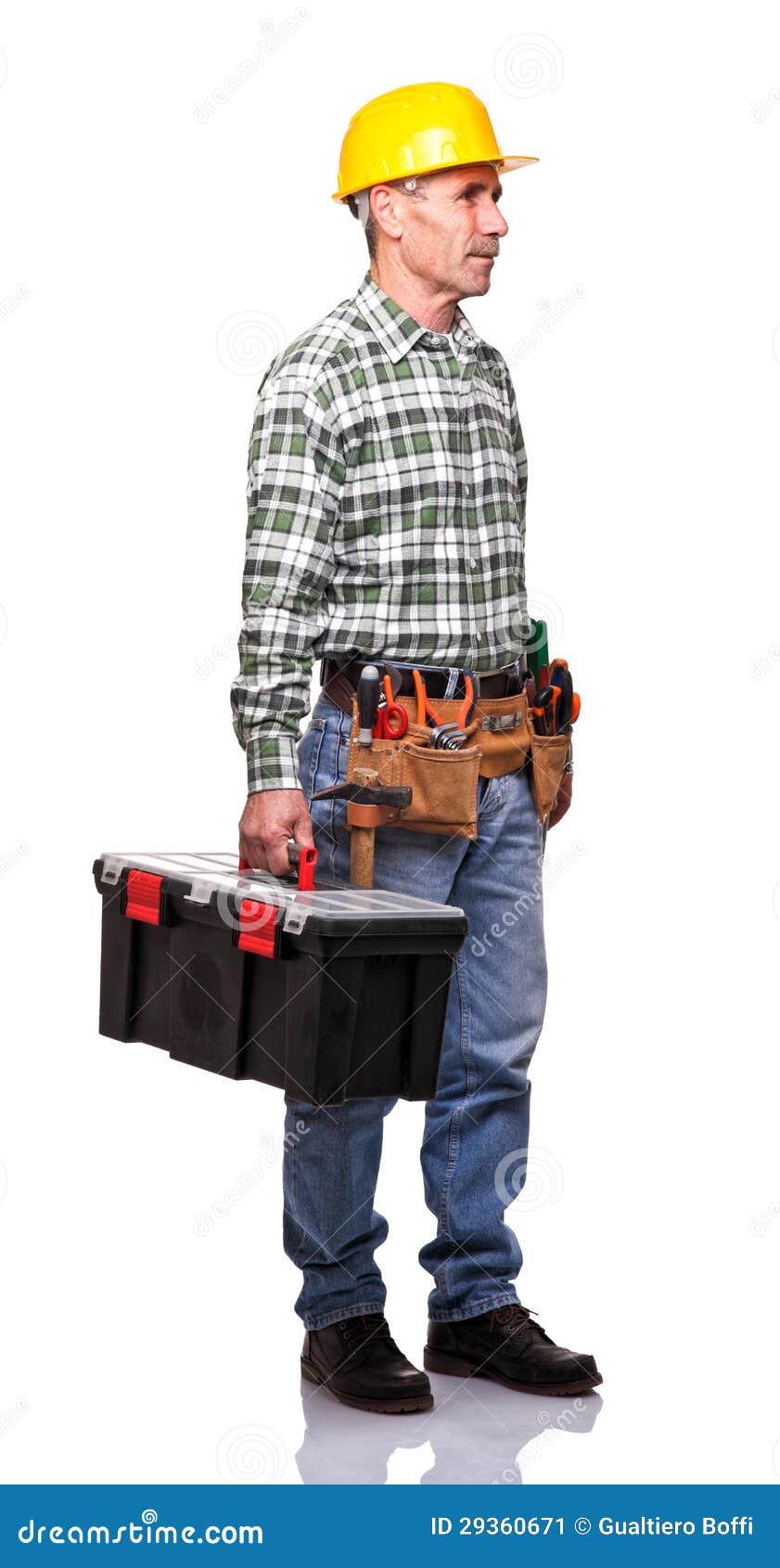 Man with toolsbox stock image. Image of professional - 29360671