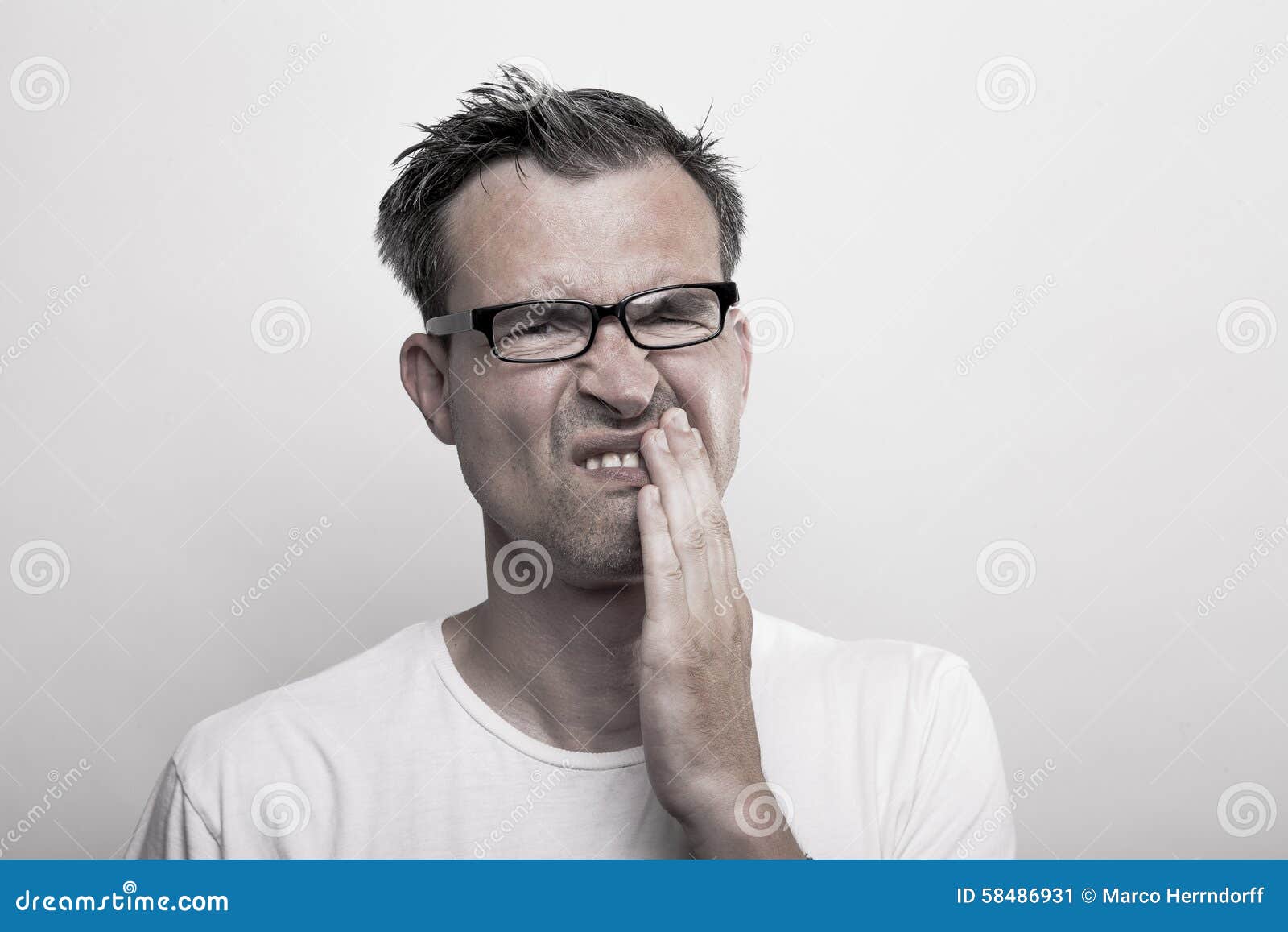 Man with toothache stock image. Image of bleeding, gums - 58486931