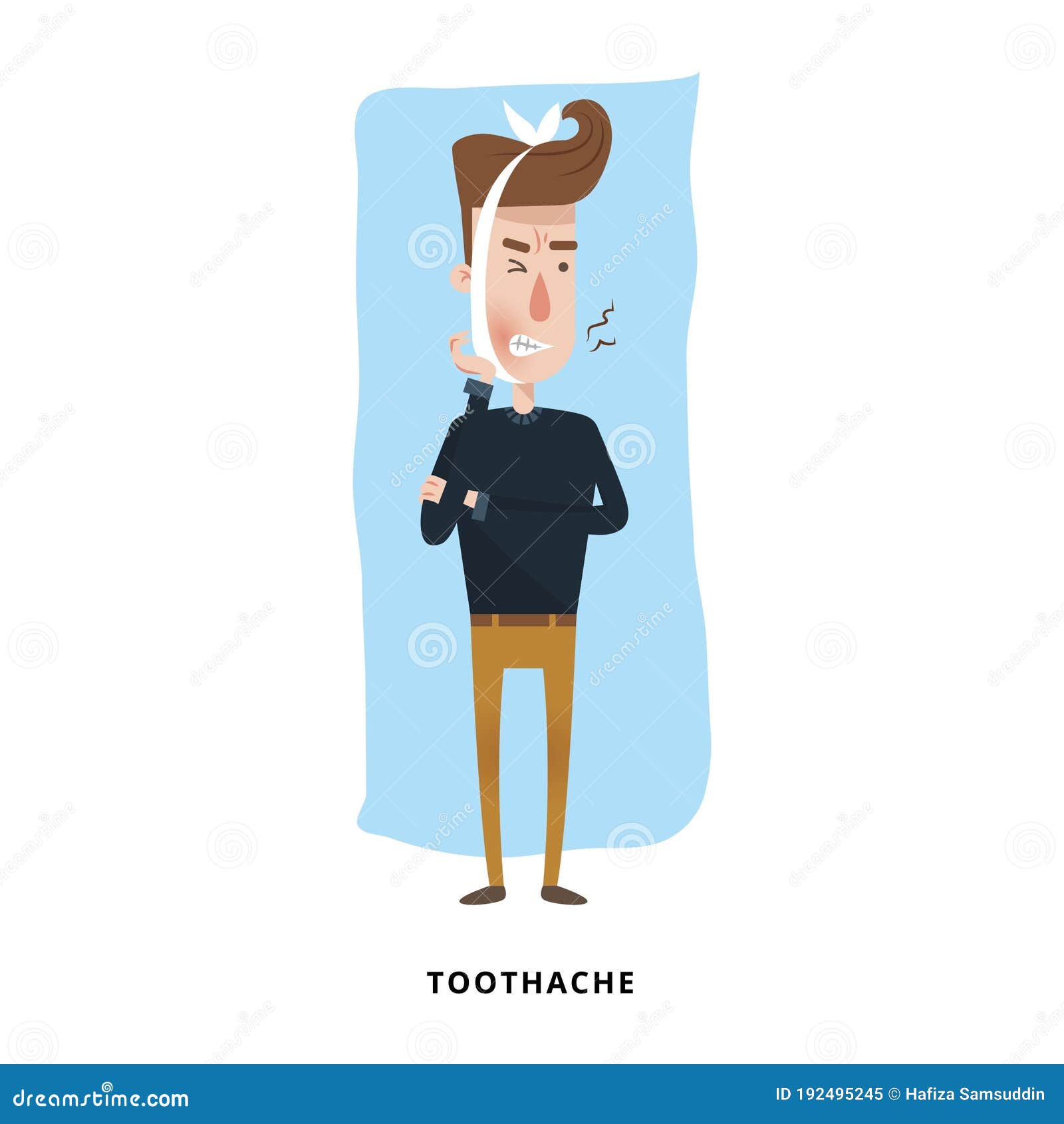 Man with Toothache. Vector Illustration Decorative Design Stock Vector ...