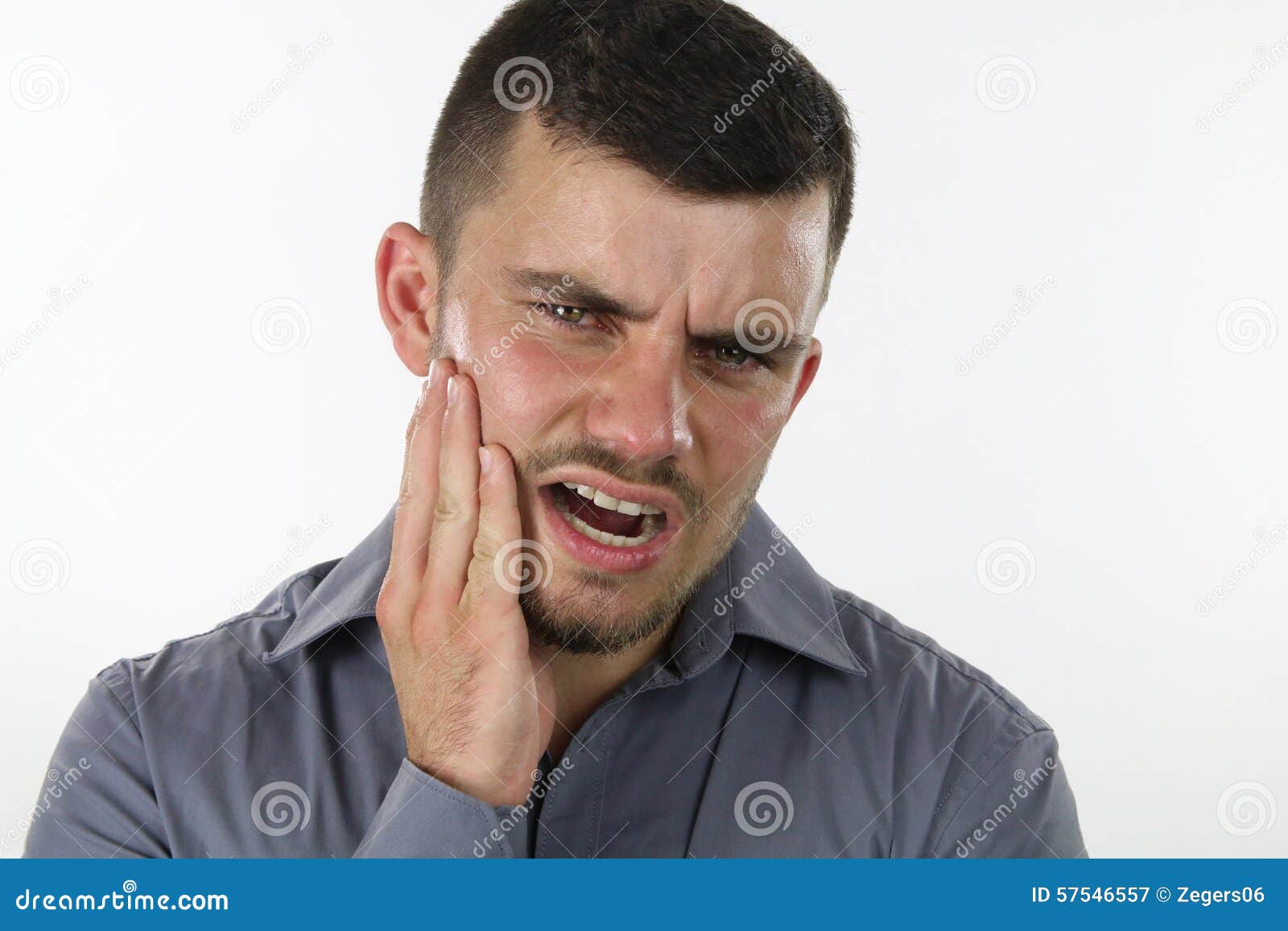 Man with toothache stock image. Image of mouth, caucasian - 57546557
