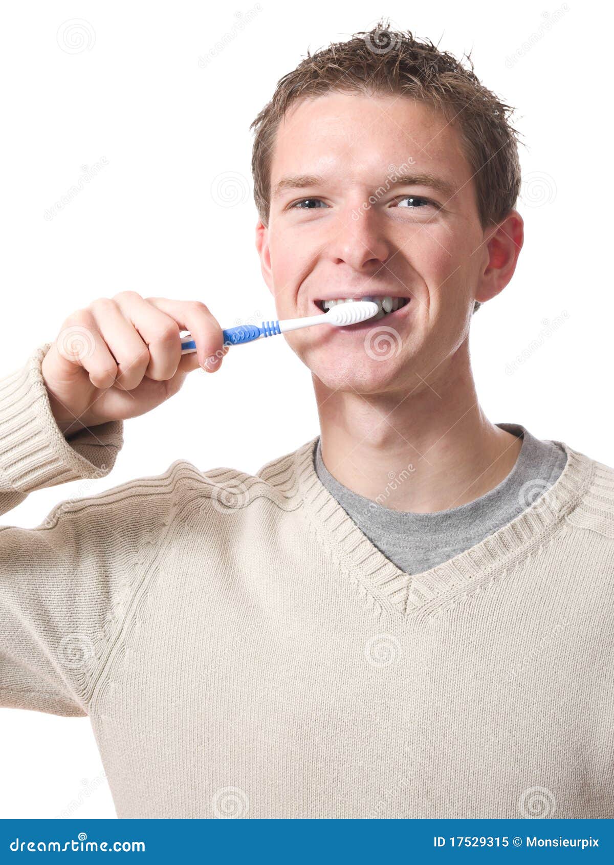 Man with toothbrush stock image. Image of background - 17529315