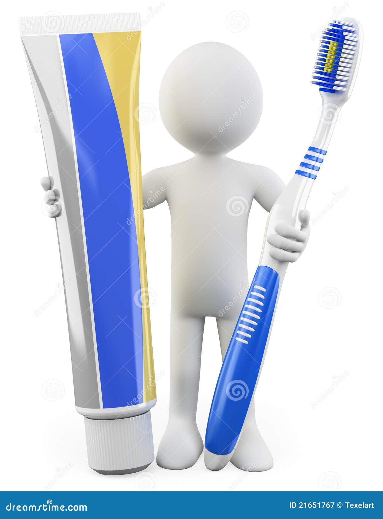 Man with Toothbrush and Toothpaste Stock Illustration - Illustration of ...