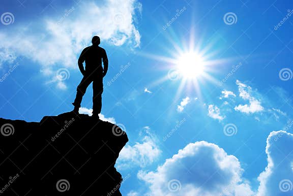 Man on top stock image. Image of power, climber, outdoor - 15943411