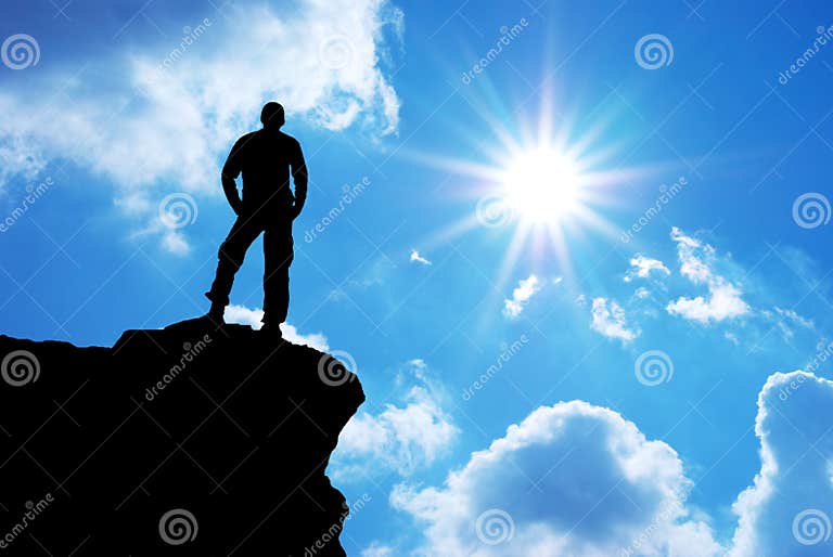 Man on top stock image. Image of power, climber, outdoor - 15943411