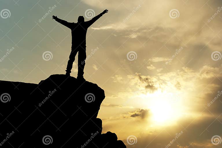 Man on top stock image. Image of cliff, climbing, climb - 15983511