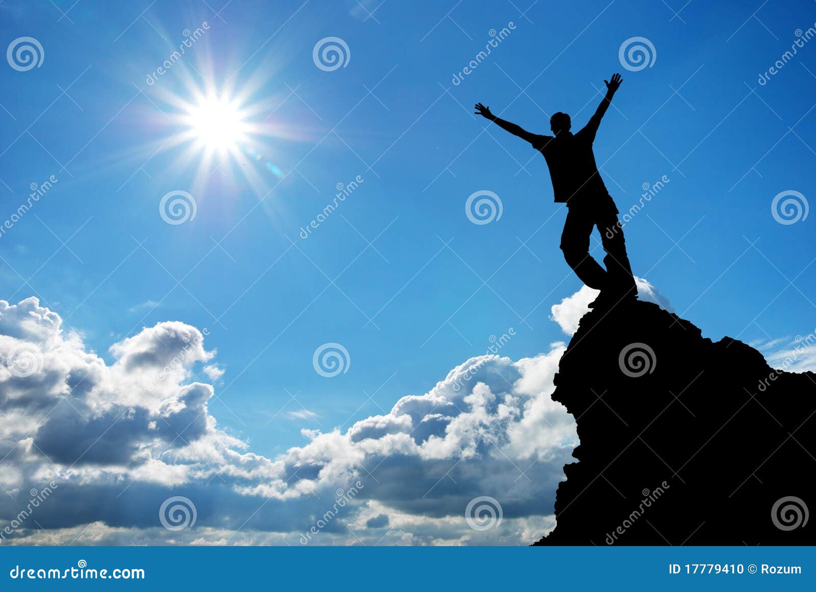 Man on top stock photo. Image of landscape, adventure - 17779410