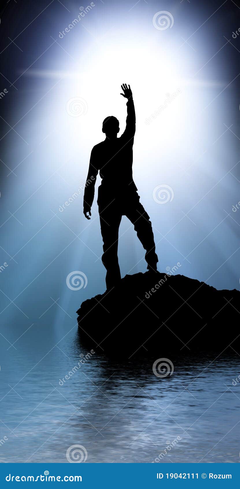 Man on top stock image. Image of landscape, adventure - 19042111