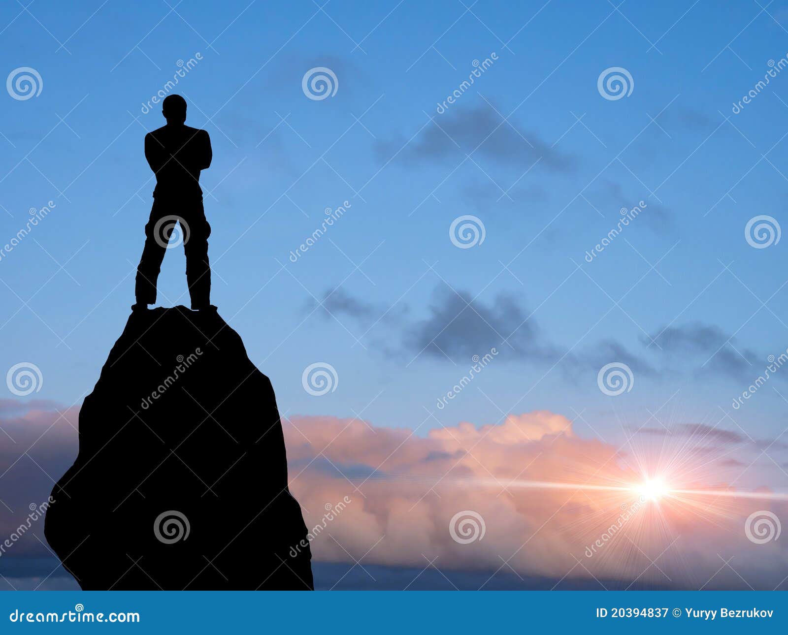 Man at the top stock image. Image of hiker, hiking, hand - 20394837