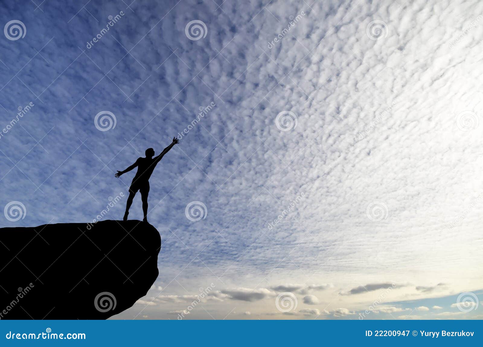 Man on top stock image. Image of cliff, energy, person - 22200947