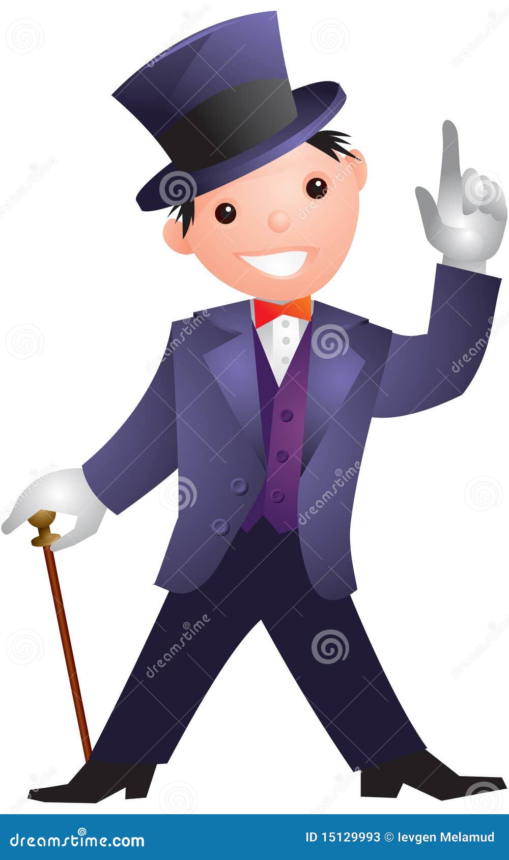 Man in a top hat stock vector. Illustration of suit, dress - 15129993