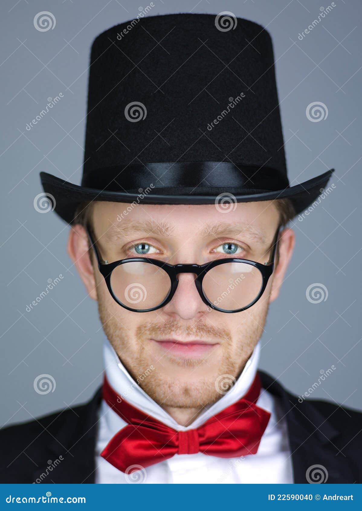 Man in top hat with bow stock photo. Image of class, looks - 22590040