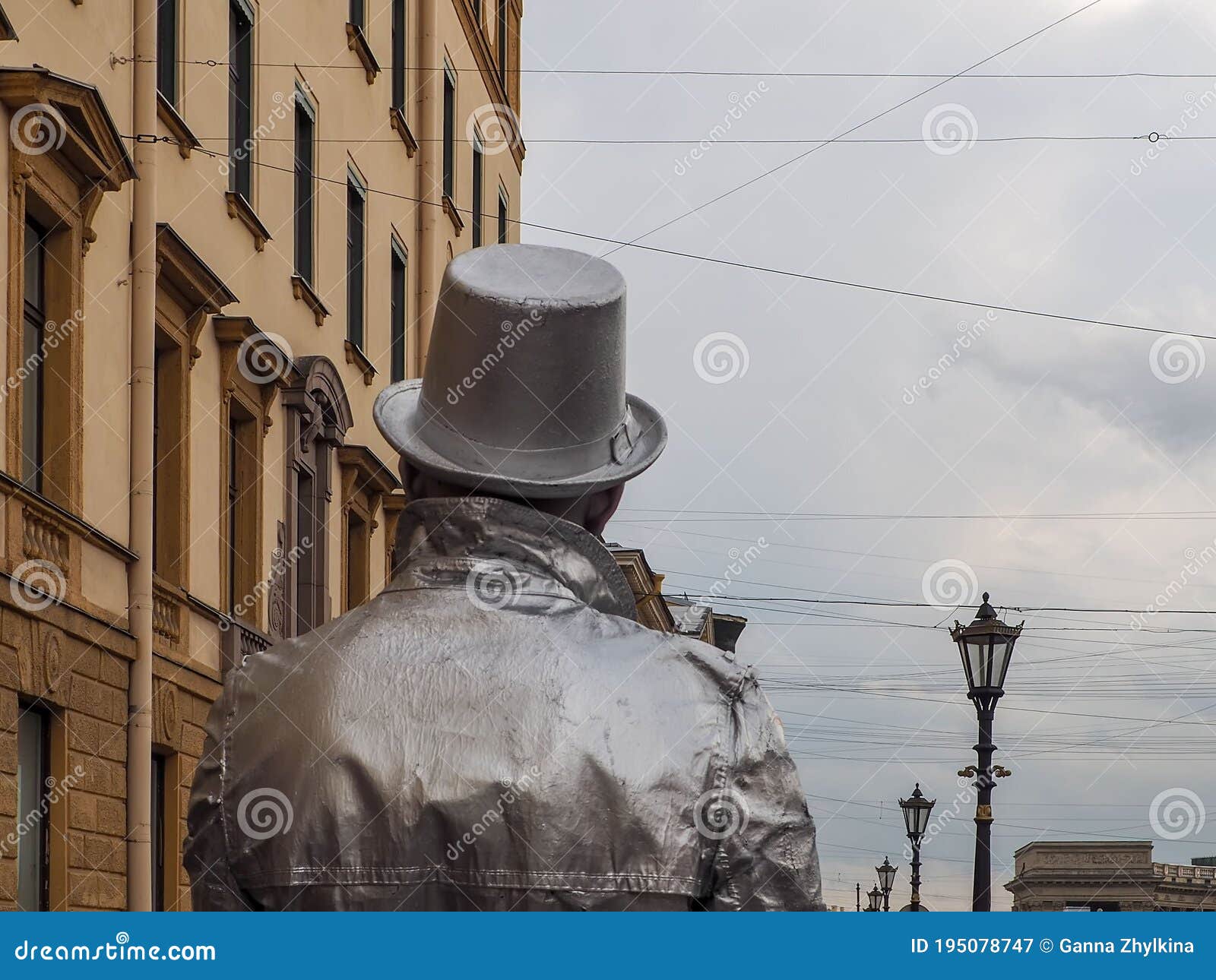 Man with Top Hat View from Back Stock Image - Image of alone, single ...