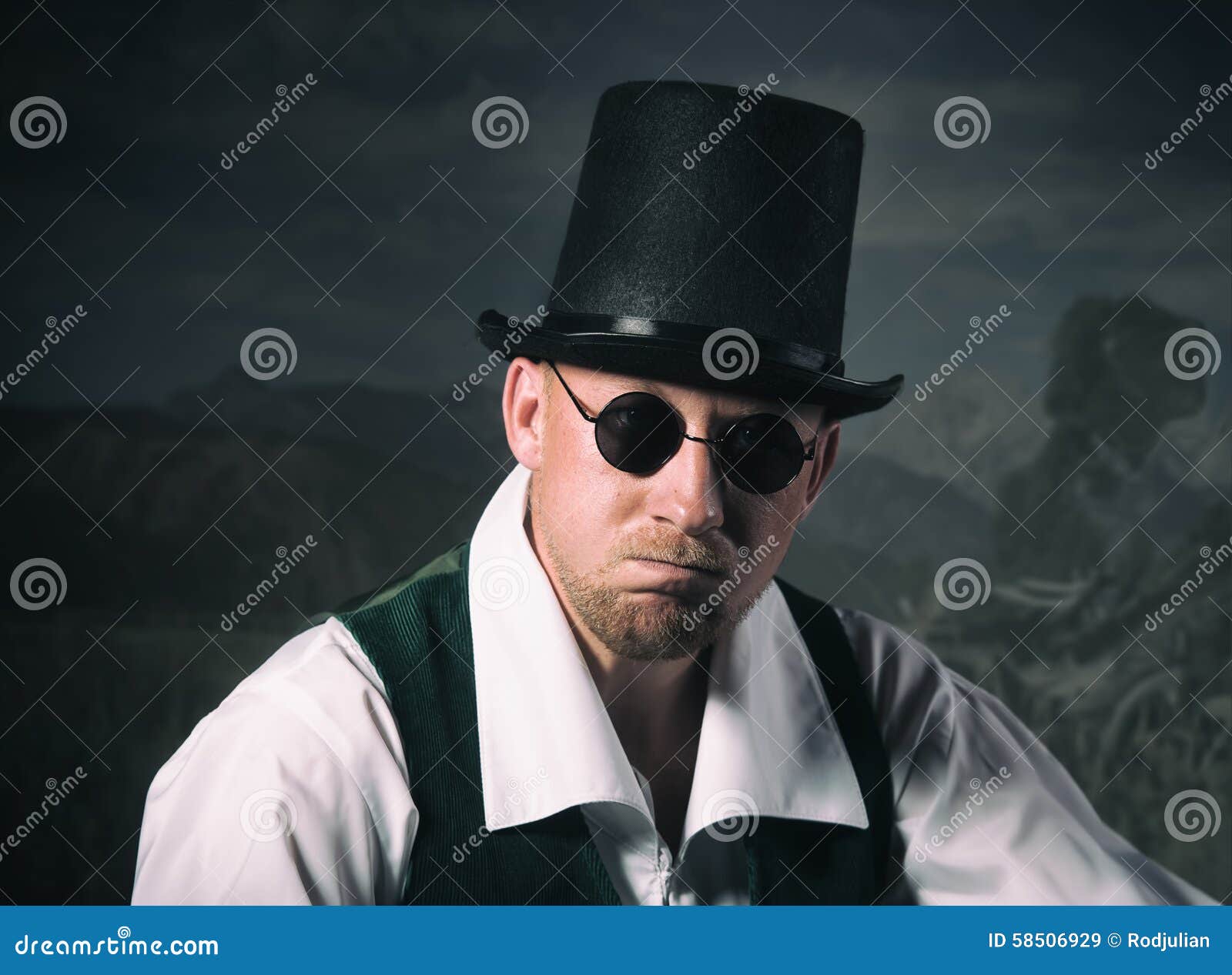 Man in a top hat stock image. Image of adult, portrait - 58506929