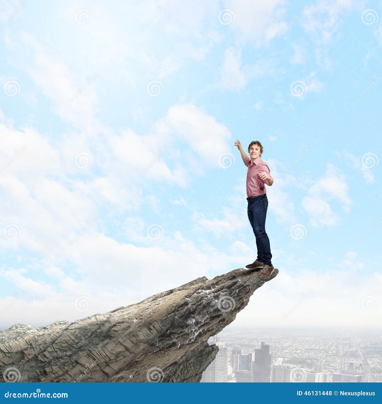 Man on top stock photo. Image of ascending, challenge - 46131448