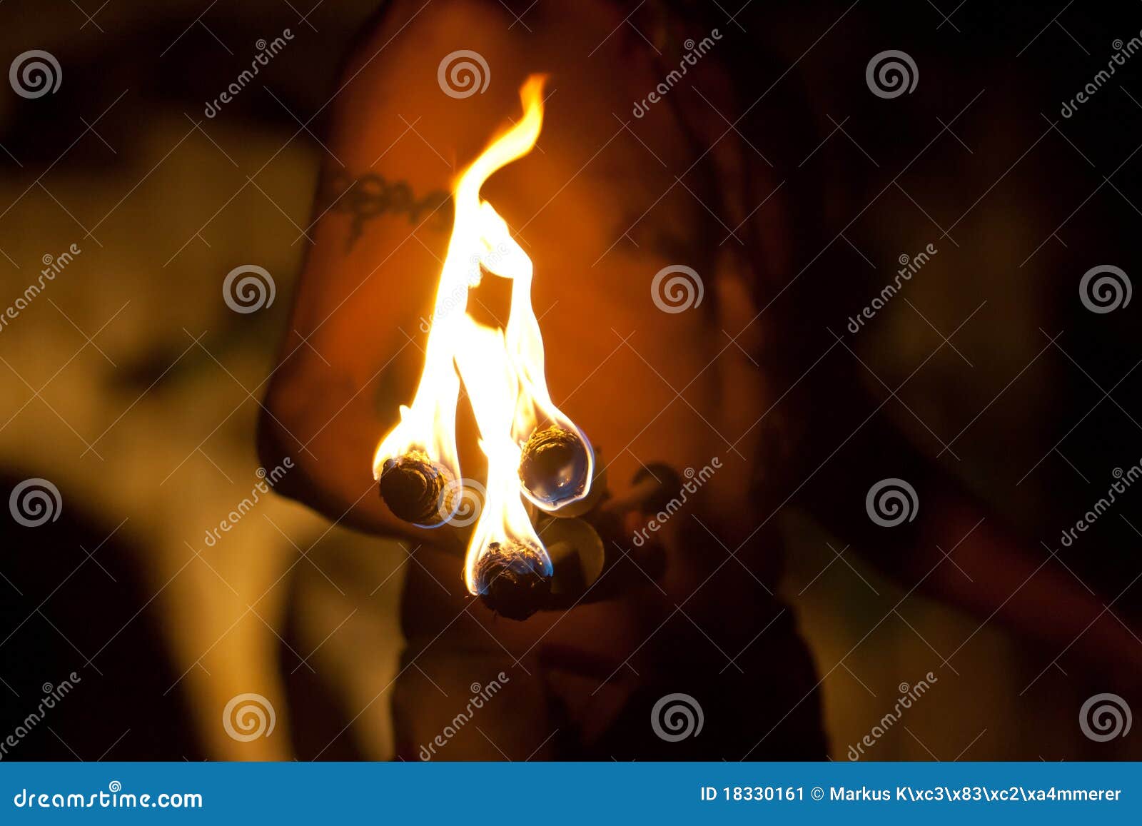 Man with torch at night stock image. Image of blurred - 18330161