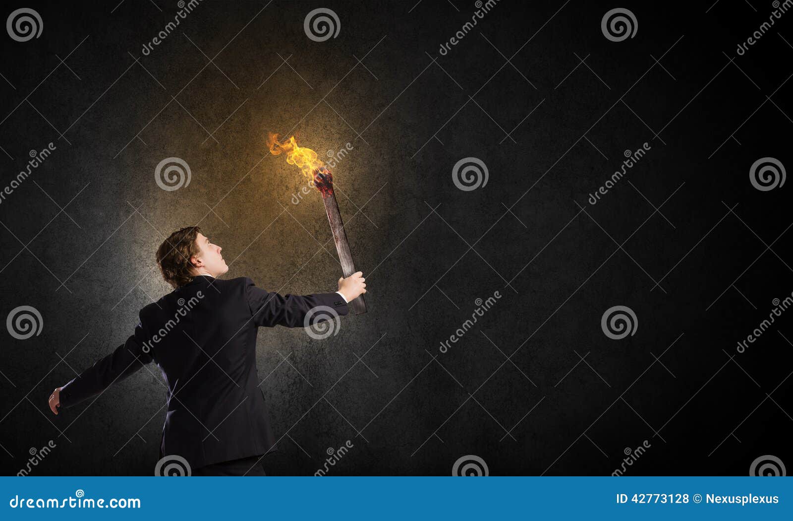 Man with torch stock photo. Image of conceptual, business - 42773128