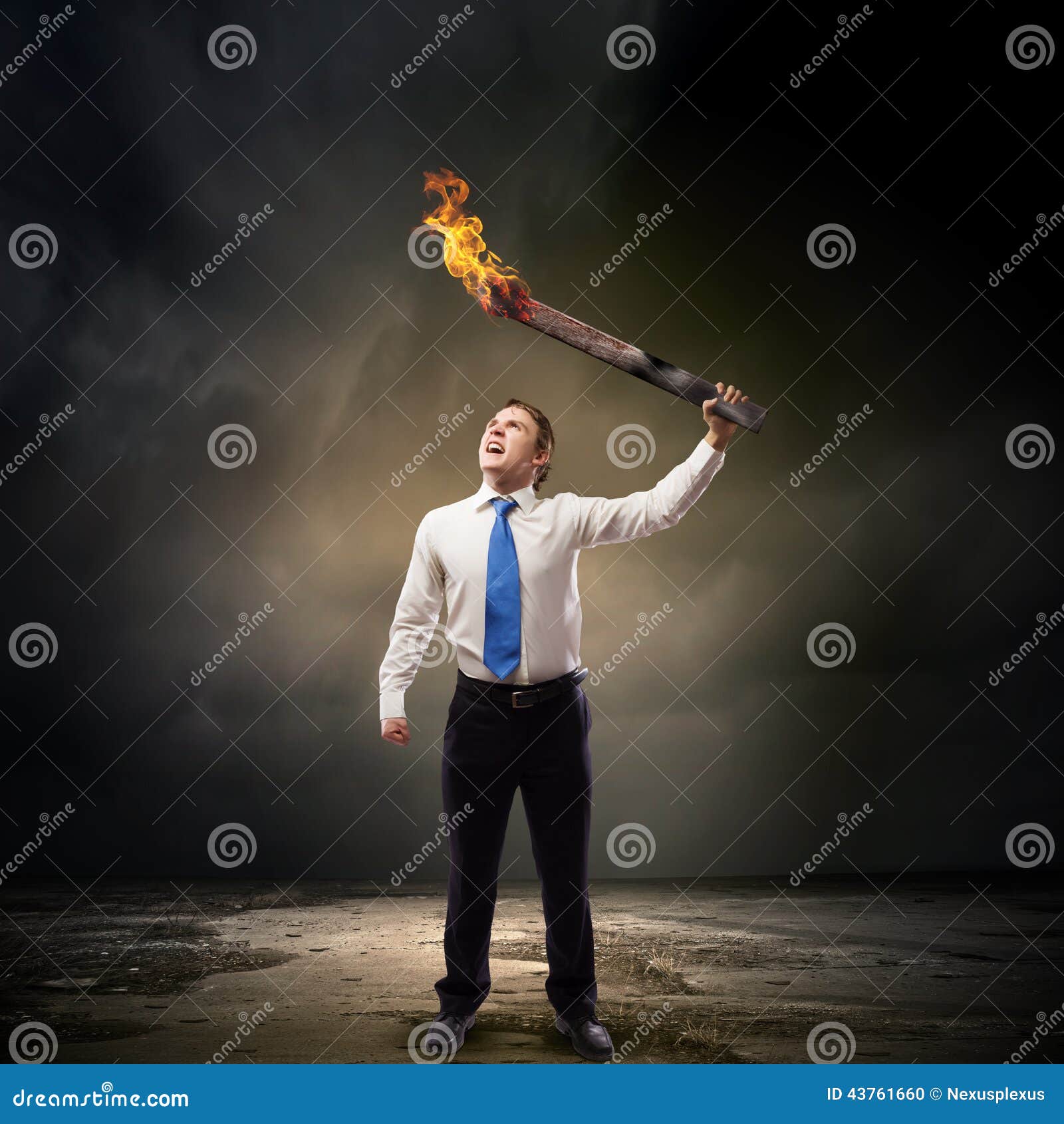 Man with torch stock photo. Image of holding, chief, direction - 43761660