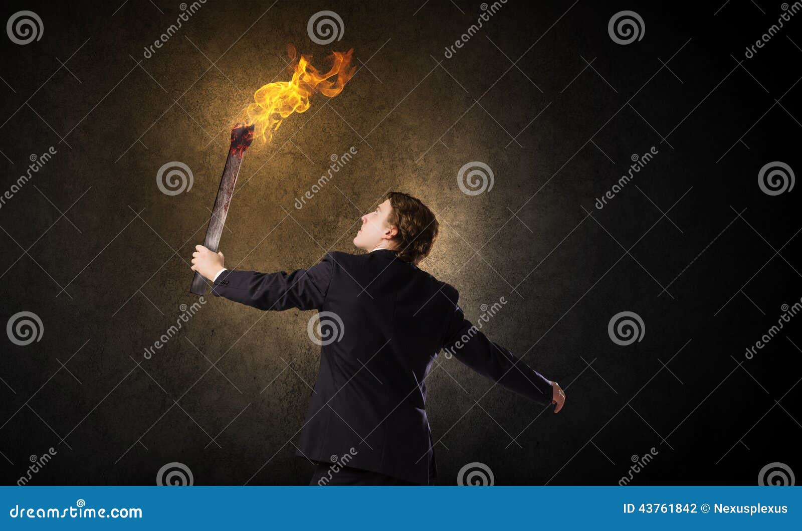Man with torch stock photo. Image of hand, leader, carrying - 43761842
