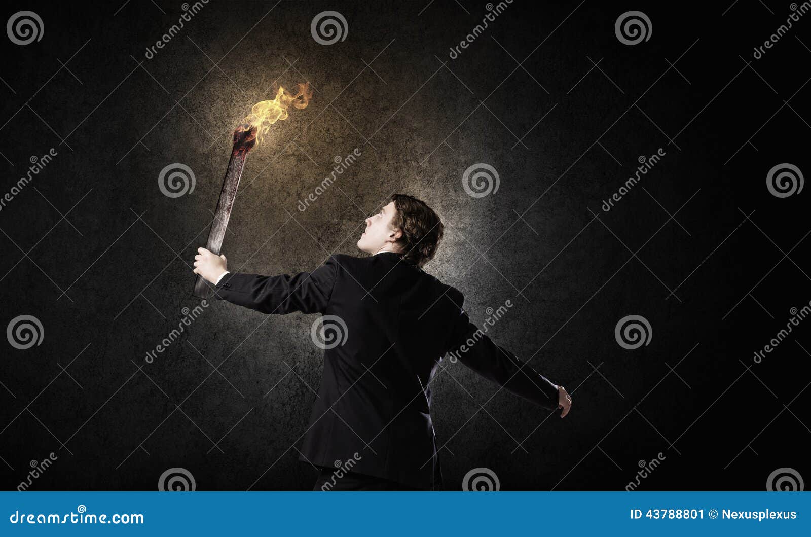 Man with torch stock image. Image of conceptual, holding - 43788801